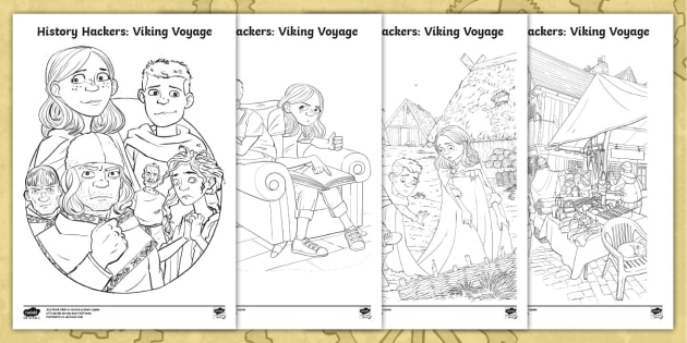 History Hackers: Viking Voyage KS2 Colouring Pages